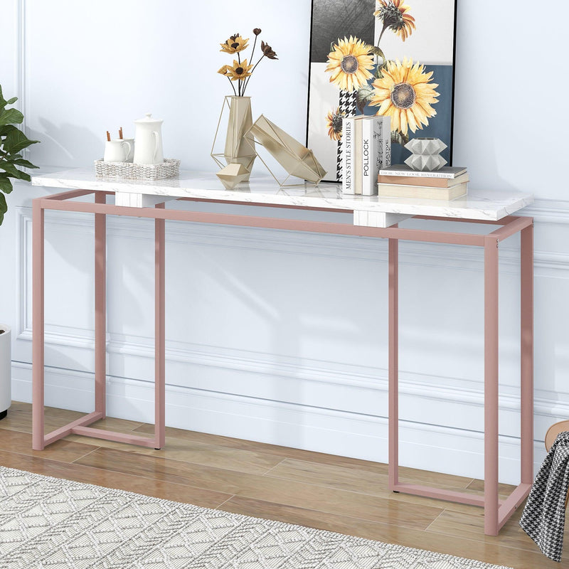 63 Modern Console Table Extra Long Entryway Table with Metal Frame for Entryway Hallway Living Room Foyer Corridor Office Urban Living Furniture Los Angeles CA