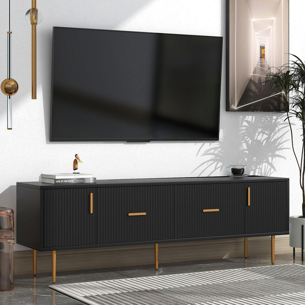 Modern TV Stand with 5 Champagne Legs Durable Stylish and Spacious TVS Up to 75 Urban Living Furniture Los Angeles CA